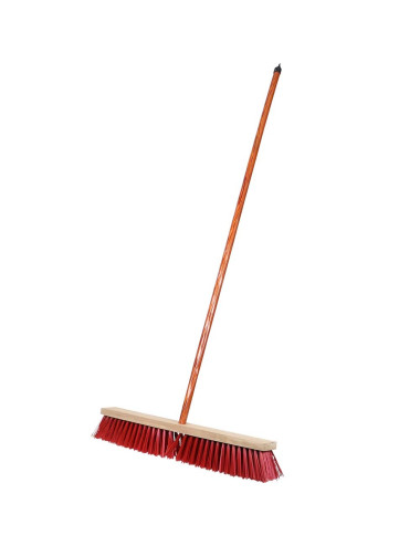 RED HARD BROOM BRUSH 60 CM 6 ROWS