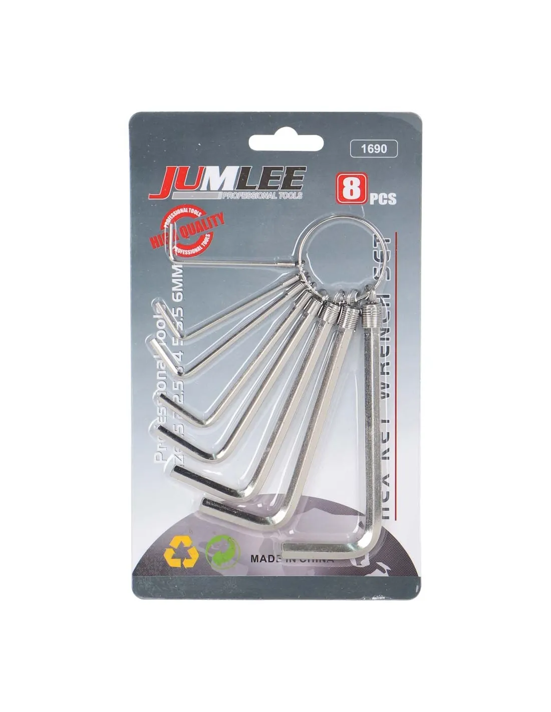 1690 ALLEN KEY HEX 1.5-6 MM 8 PCS/SET