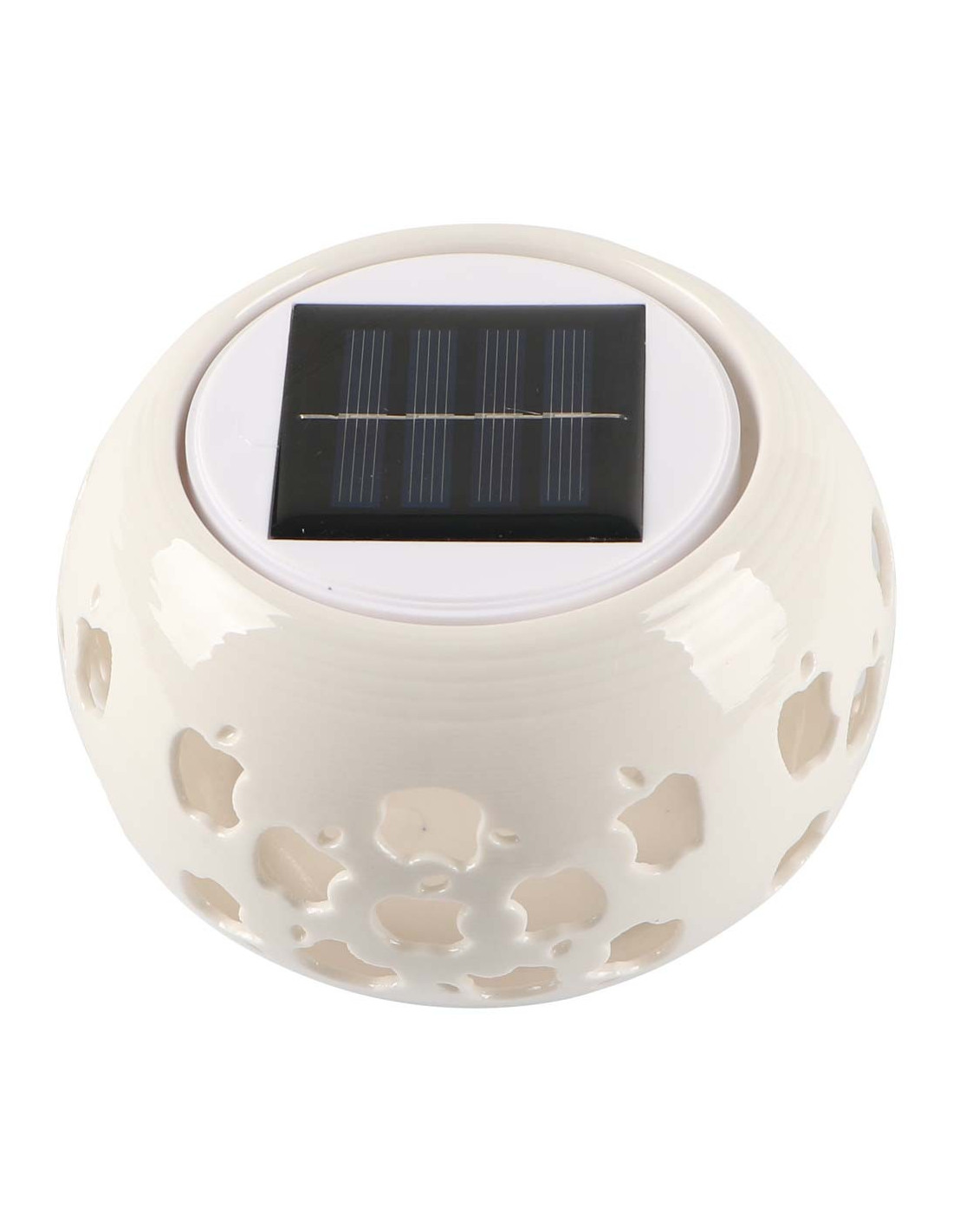 2146 SOLAR GARDEN TABLE LIGHT CERAMICS, WHITE 2 IN 1 120 X 85MM