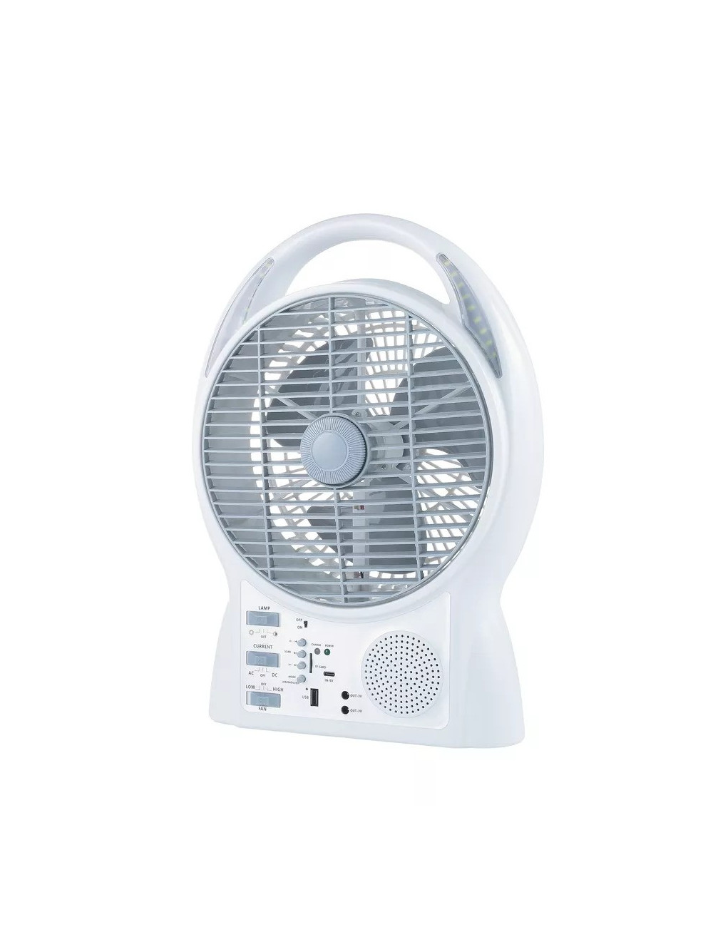 GD-8029 - RECHARGEABLE BOX FAN 5V USB OUTPUT WITH SOLAR PANEL 6W