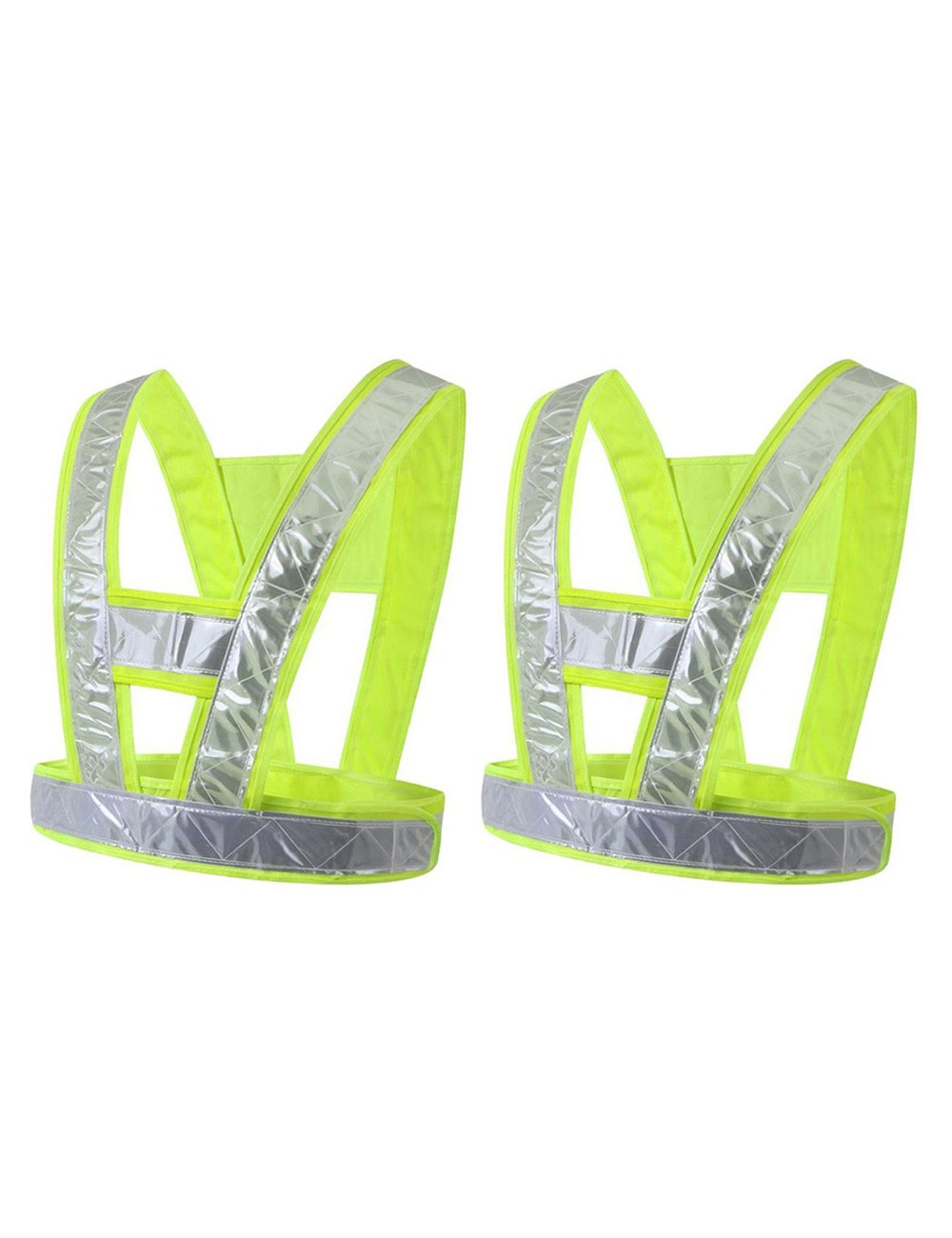 SAFETY VEST GREEN AND GRAY SHINY BRIGHT STRIP REFLECTIVE STRIP 120G