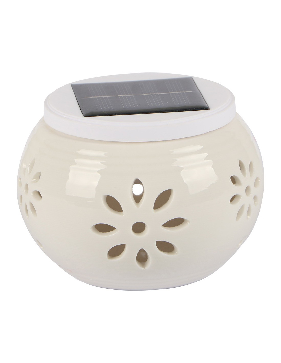 2148 SOLAR GARDEN TABLE LIGHT CERAMICS, WHITE 2 IN 1 120 X 85MM