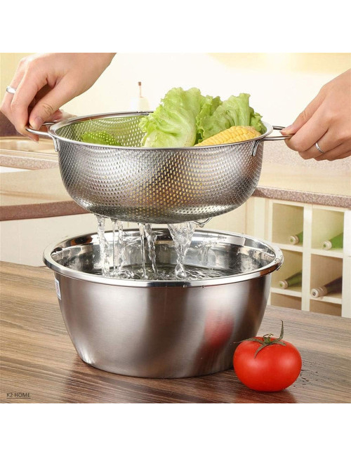 Rice Strainer With Silicon Coated Handles 19.5Cm