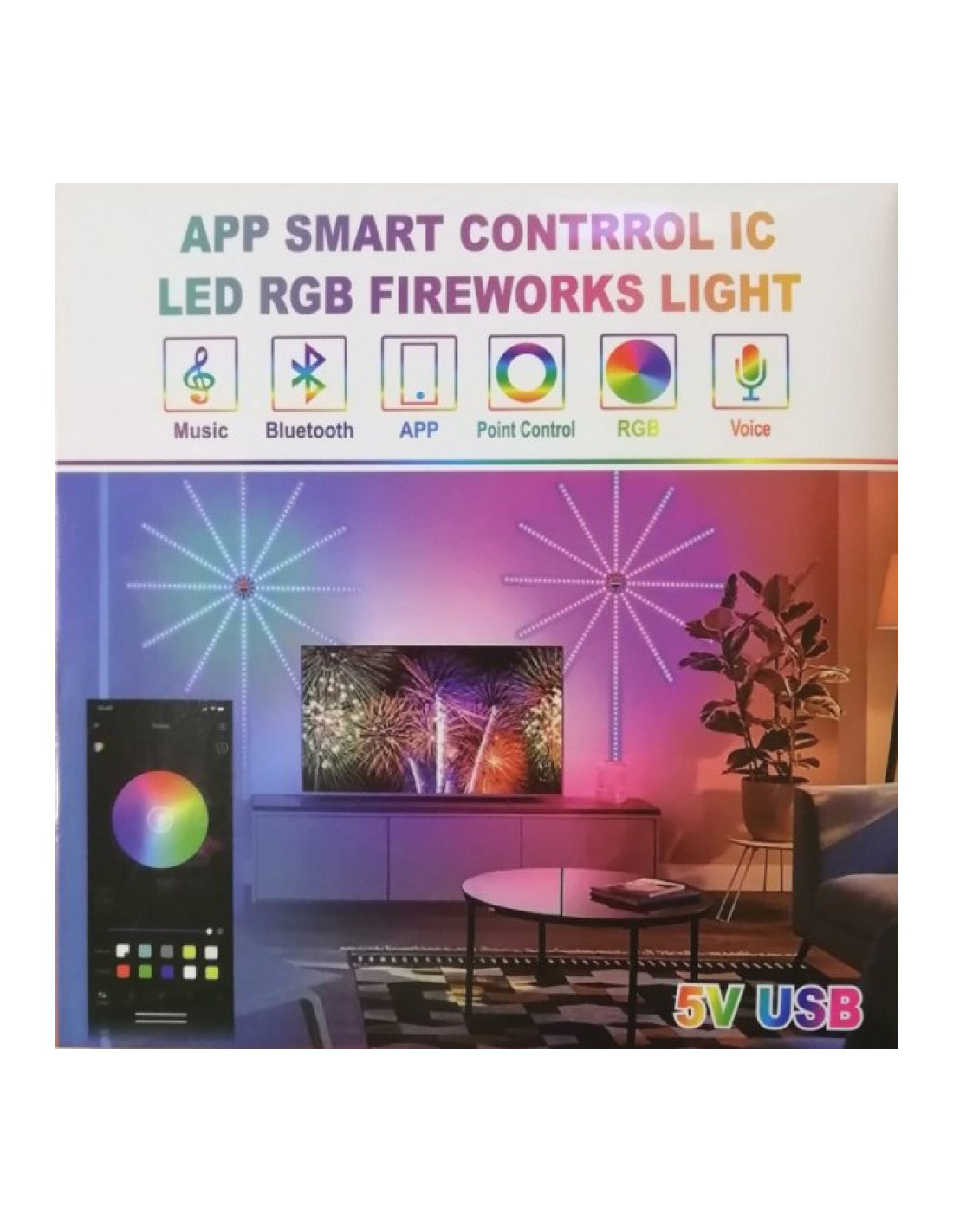 FIREWORK LIGHT 30LGHTS USB 5V RGB CONTROLLER
